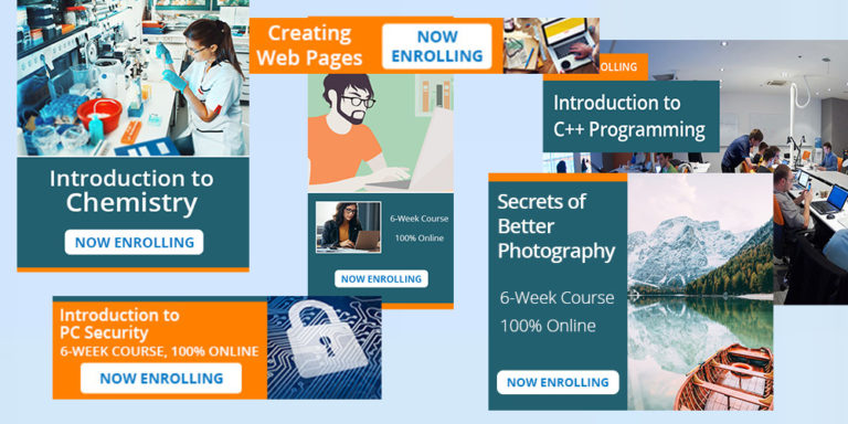 Introductory fundamentals course web banners – Ed2Go Partner Site
